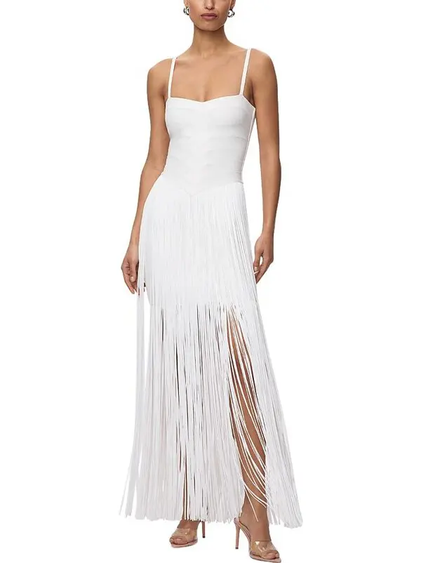Herve Leger Ember Ankle-length Bandage Dress - Alabaster