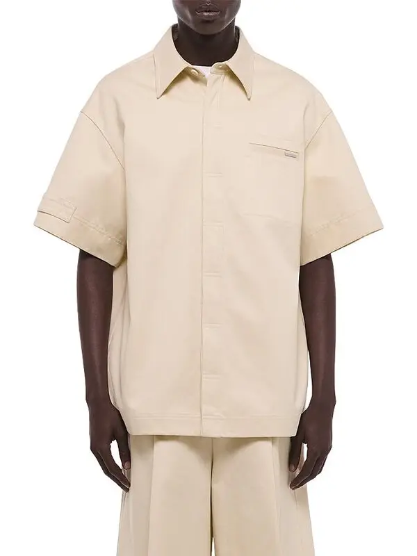 Helmut Lang Short Sleeve Loop Tape Shirt - Oatmeal