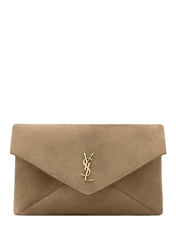Saint Laurent Cassandre Large Envelope Pouch - Light Cumin