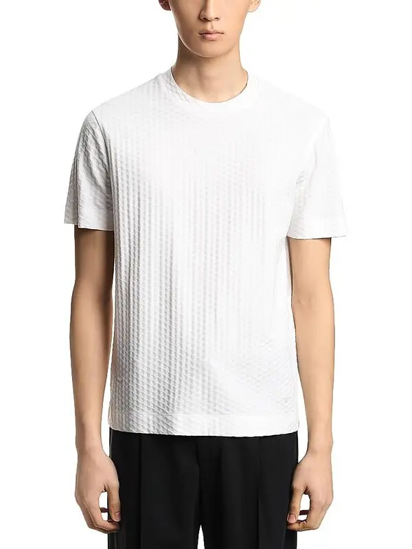 Emporio Armani Jacquard Crewneck T-shirt - Off White