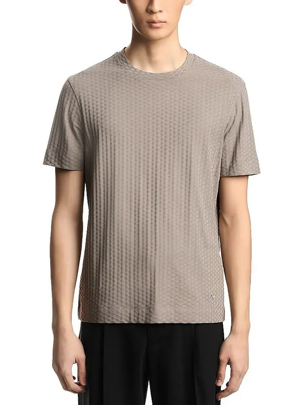 Emporio Armani Jacquard Crewneck T-shirt - Beige