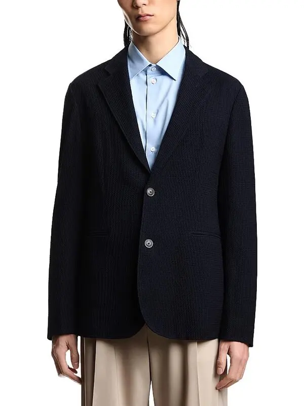 Emporio Armani Wool Blazer - Solid Blue