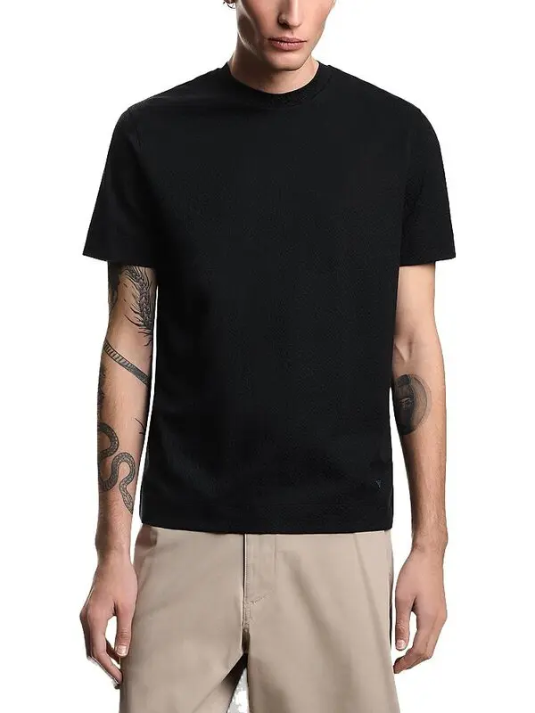 Emporio Armani Jacquard Tee - Solid Blue