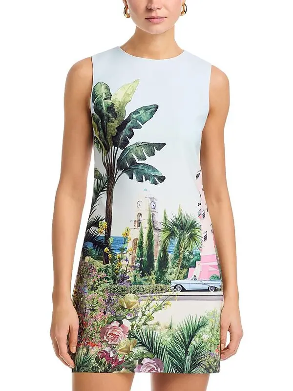 Alice + Olivia Clyde Mini Shift Dress - Palms In Paradise