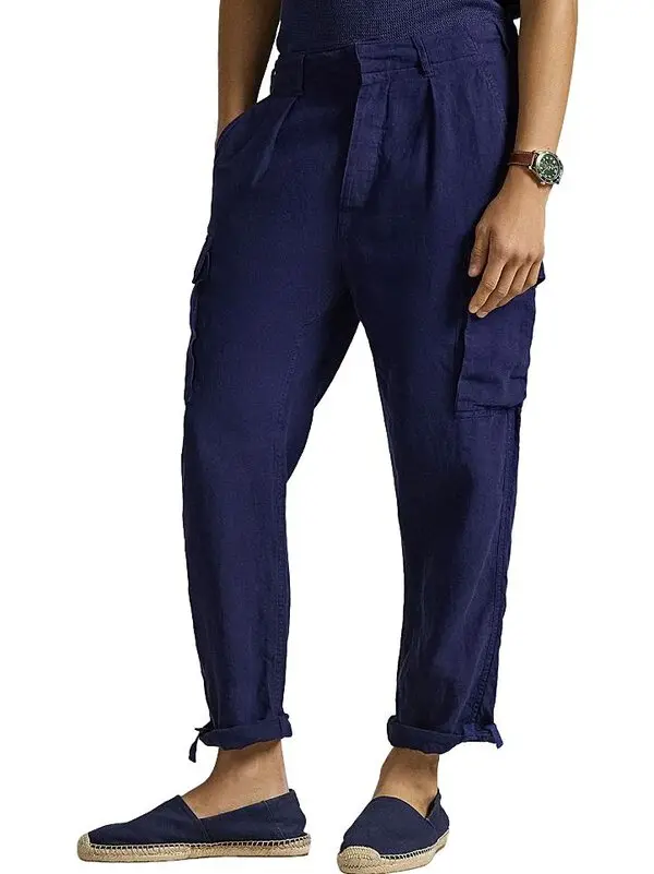 Polo Ralph Lauren Slim Tapered Fit Linen Cargo Pants - Navy