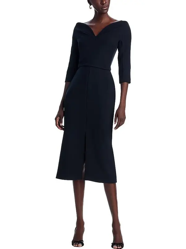 Safiyaa Linda Midi Dress - Black
