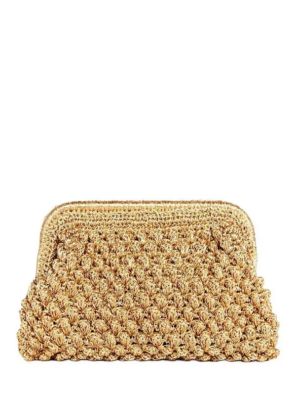 Aqua Popcorn Clutch - Gold
