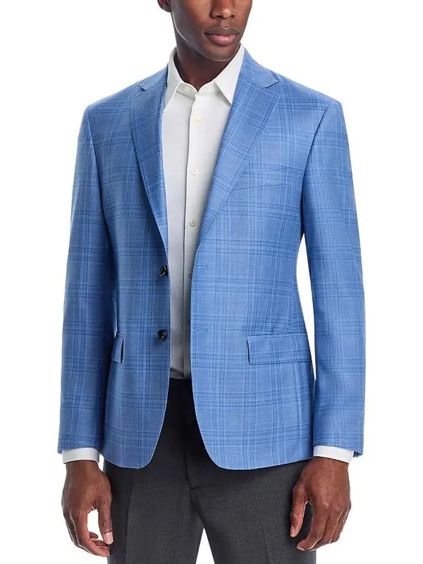 Bloomingdale'S Tonal Plaid Regular Fit Sport Coat - Light Blue