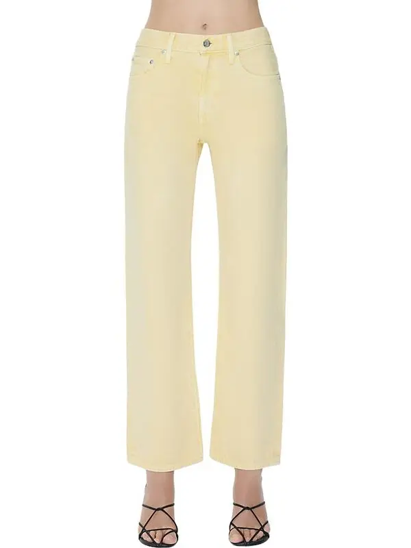 PISTOLA Lexi Mid-rise Straight Jeans With Bow Detail - Day Glow