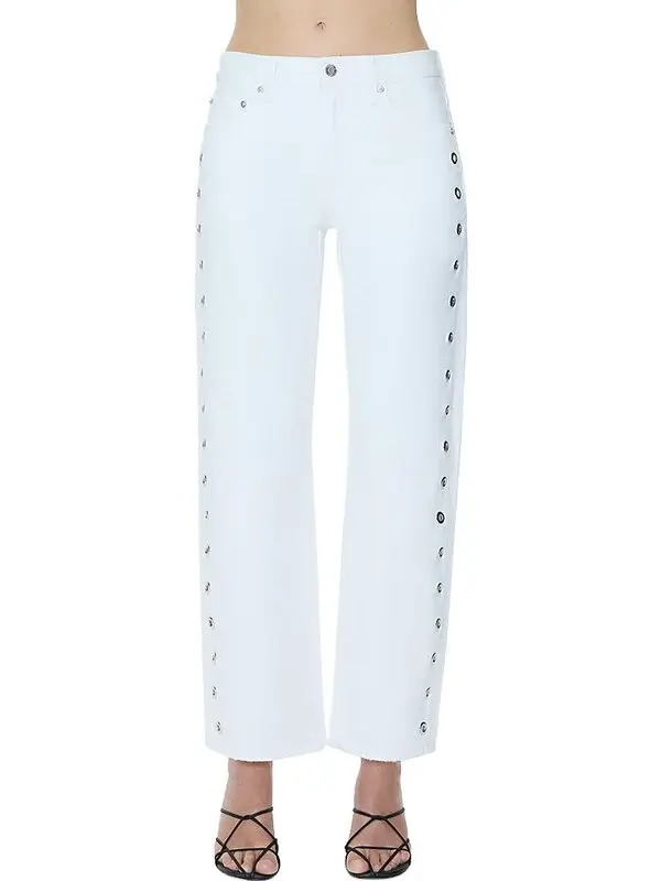 PISTOLA Lexi Mid-rise Straight Jeans - Vivid White