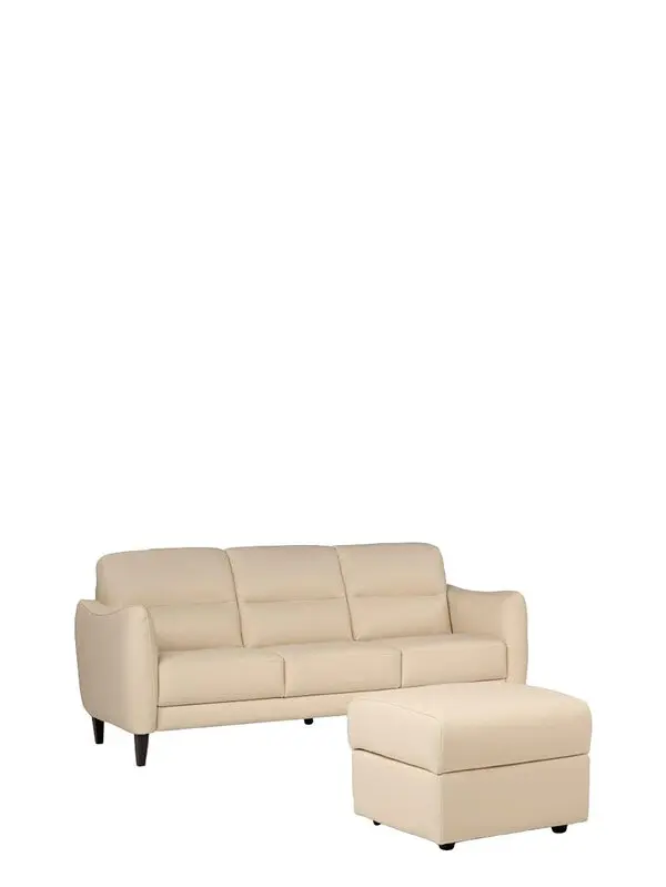 GIUSEPPE NICOLETTI Noto Leather Sofa With Ottoman - Bull - White
