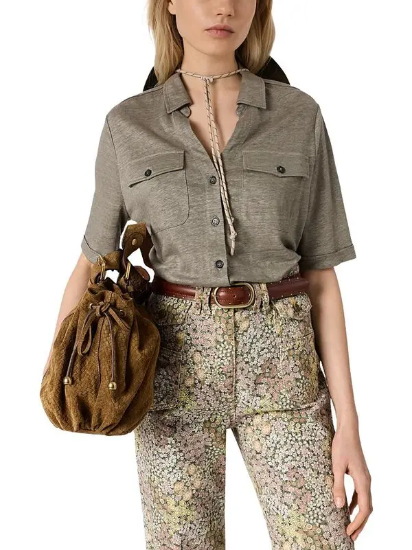 Gerard Darel Moana Linen Shirt - Green