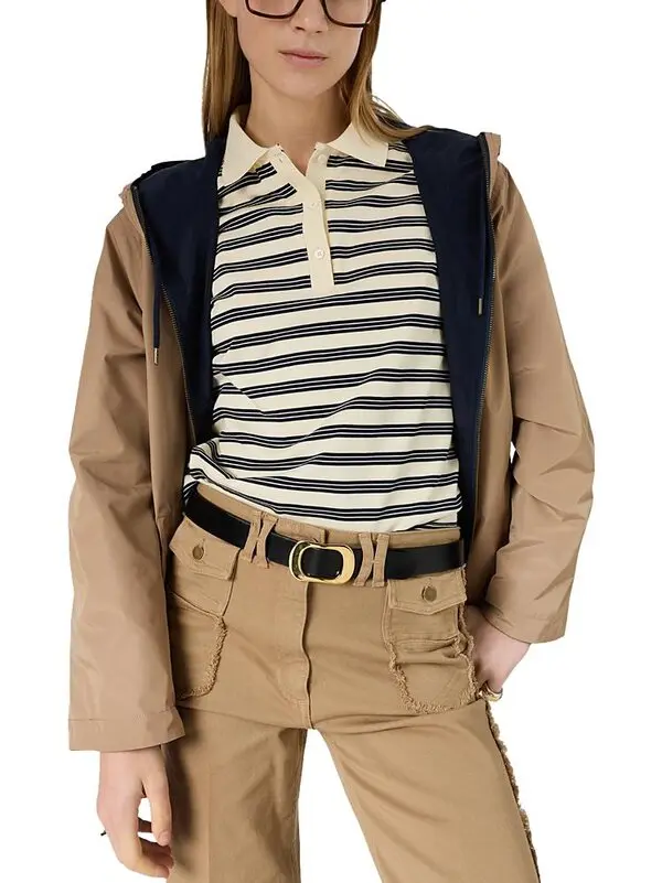 Gerard Darel Jordane Reversible Hooded Jacket - Navy