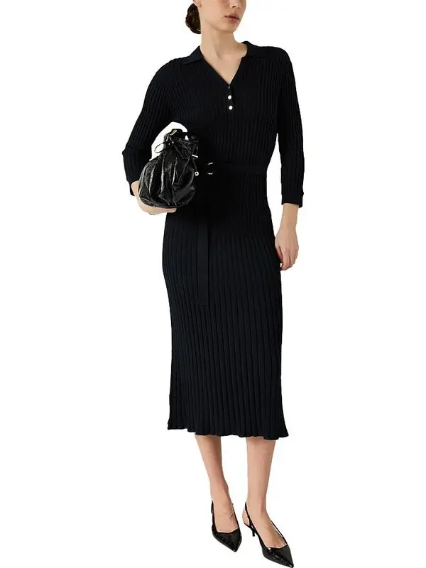 Gerard Darel Rihamie Midi Shirt Dress - Navy