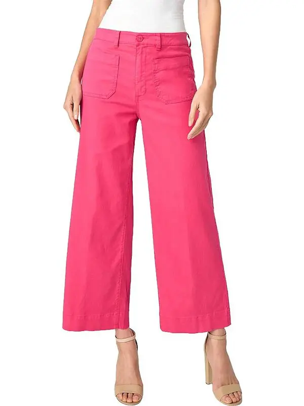 LIVERPOOL Crop Wide Leg Jeans - Bright Pink
