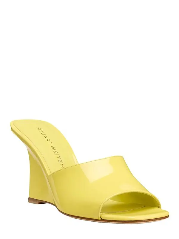 STUART WEITZMAN Vini 85 Wedge Slides - Citrine
