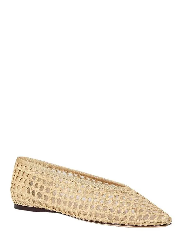 LOEFFLER RANDALL Woven Raffia Ballet Flats - Natural