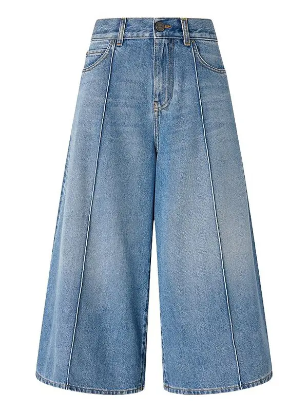 Pinko Burkina Bermuda Wide Leg Jeans - Pjd