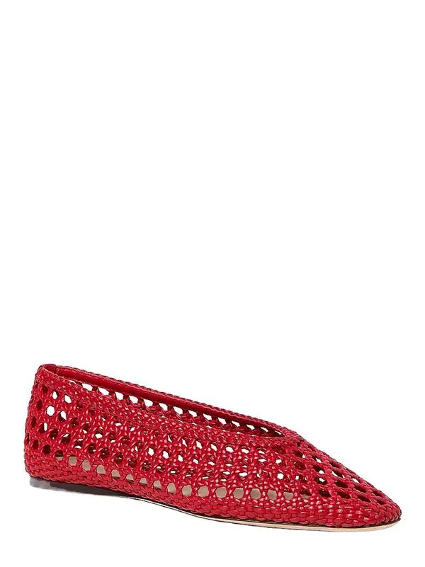 LOEFFLER RANDALL Woven Leather Ballet Flats - Red