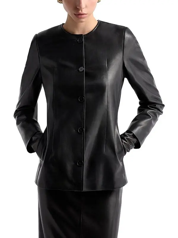Nour Hammour Maud Leather Jacket - Noir Classique