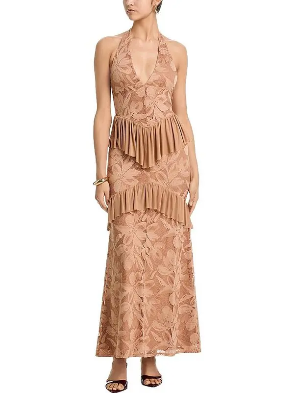 AFRM Athens Crochet Lace Maxi Dress - Almond