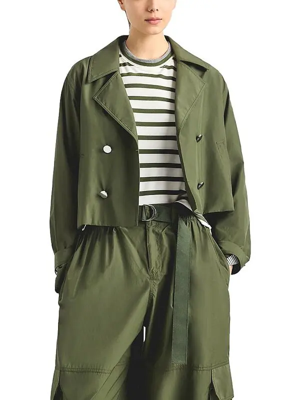 Derek Lam 10 Crosby Renata Poplin Cropped Jacket - Fatigue