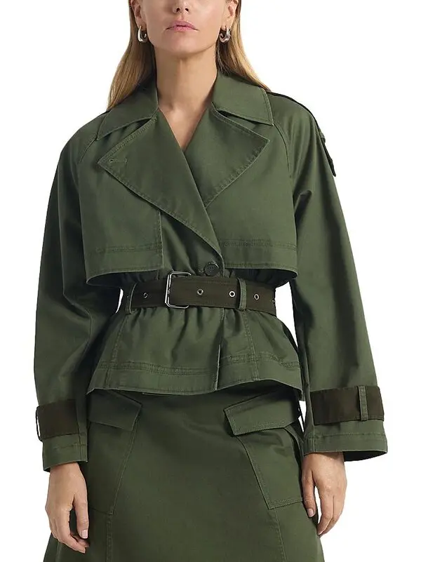 Derek Lam 10 Crosby Ines Cropped Trench Jacket - Fatigue