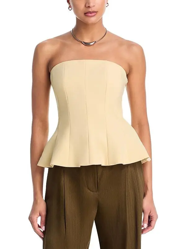 Aqua Panel Strapless Top - Butter Yellow