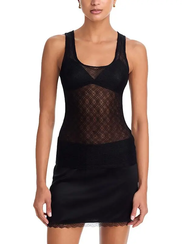 Aqua Textured Knit Tank - Black