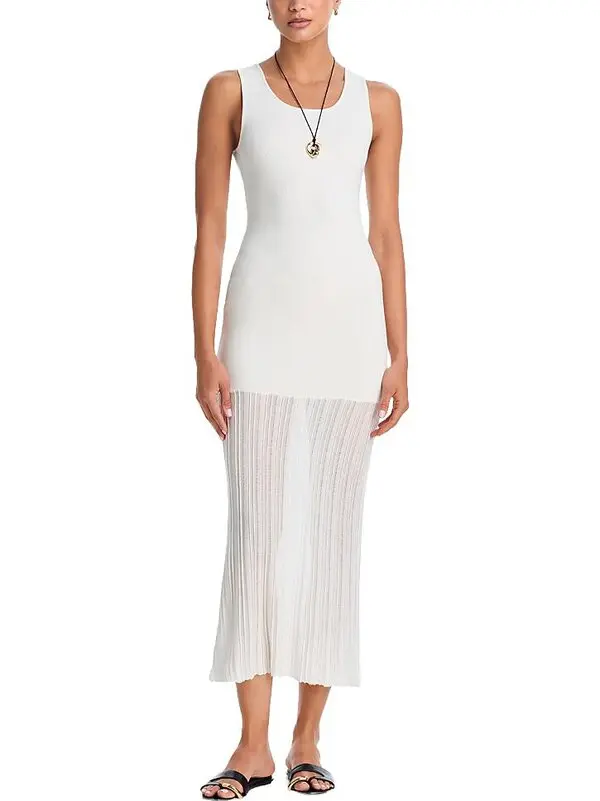 Aqua Knit Sheer Bottom Maxi Dress - Ivory