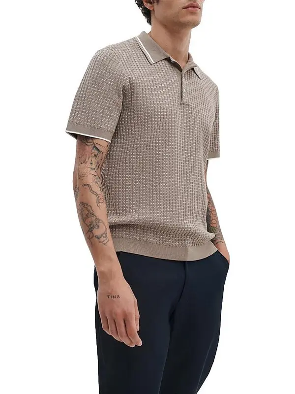 Rag & Bone Harvey Rib Polo Shirt - Wolf Grey