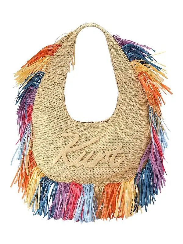 Kurt Geiger Large Fringe Hobo Bag - Open Beige