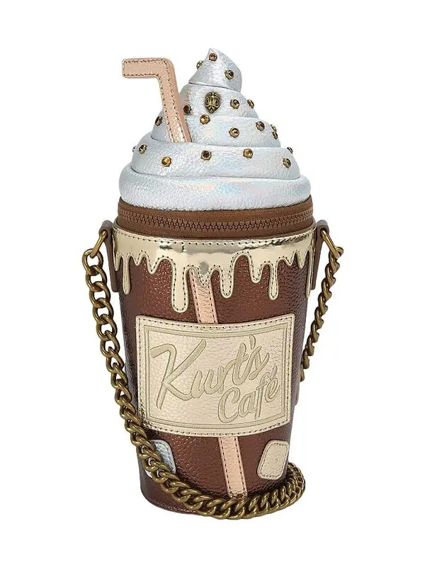 Kurt Geiger Chelsea Ruffle Coffee Cup Tote - Open Brown