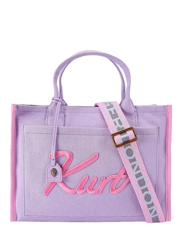 Kurt Geiger Large Canvas Tote - Light Purple/pastel Pink