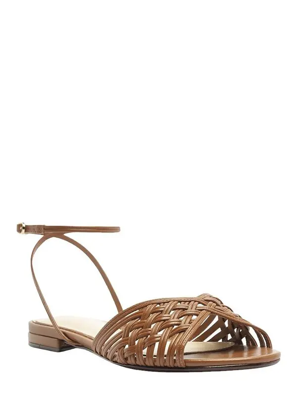 ALEXANDRE BIRMAN Lillian Leather Flat Sandals - Espresso