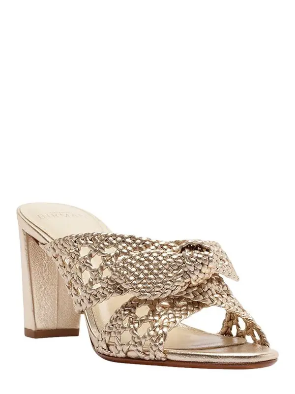 ALEXANDRE BIRMAN Belinda Leather Slide Sandals - Golden