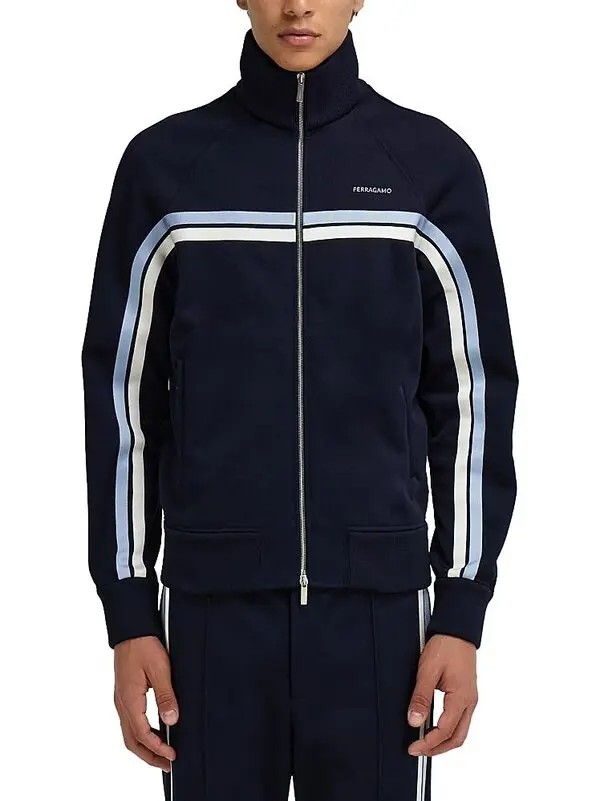 FERRAGAMO Double Face Jersey Track Jacket - New Navy