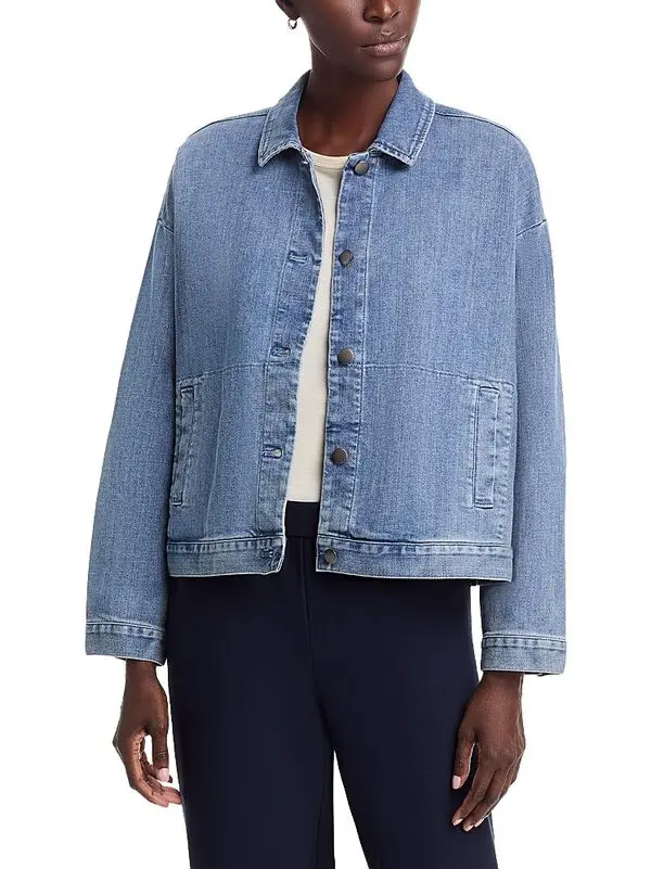 Eileen Fisher Cotton Stretch Denim Jacket - Clind