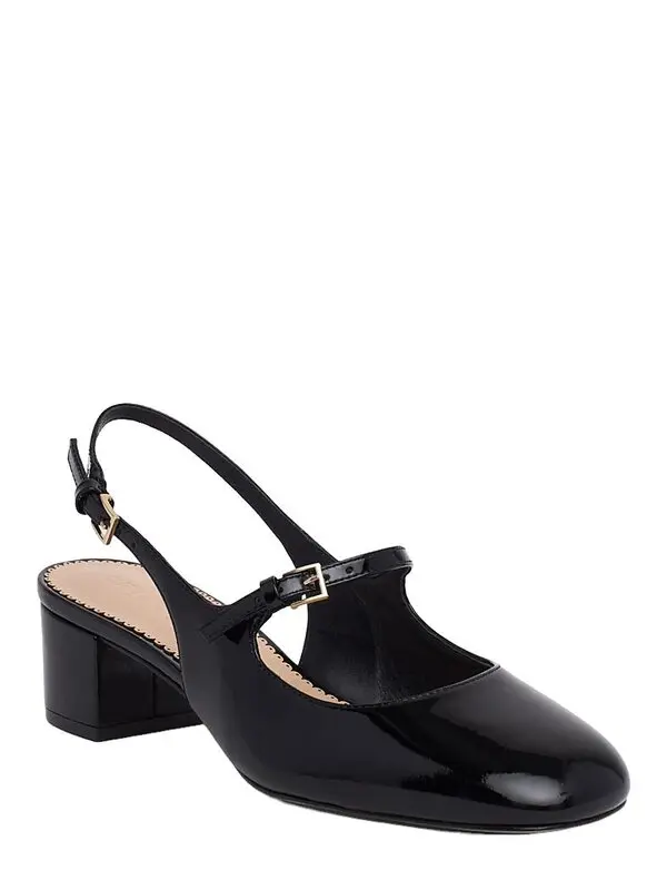 Cinq À Sept Diana Patent Mary Jane Slingback Pumps - Black
