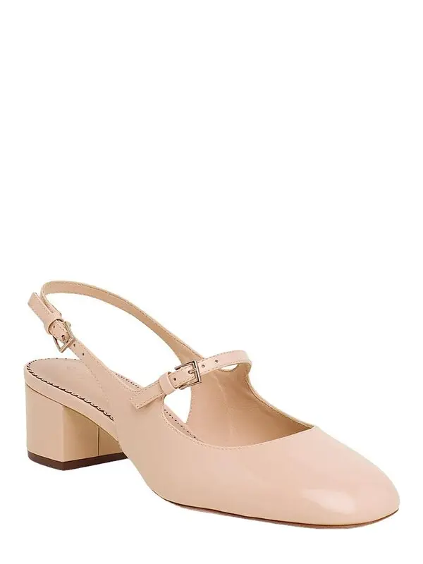 Cinq À Sept Diana Patent Mary Jane Slingback Pumps - Nude