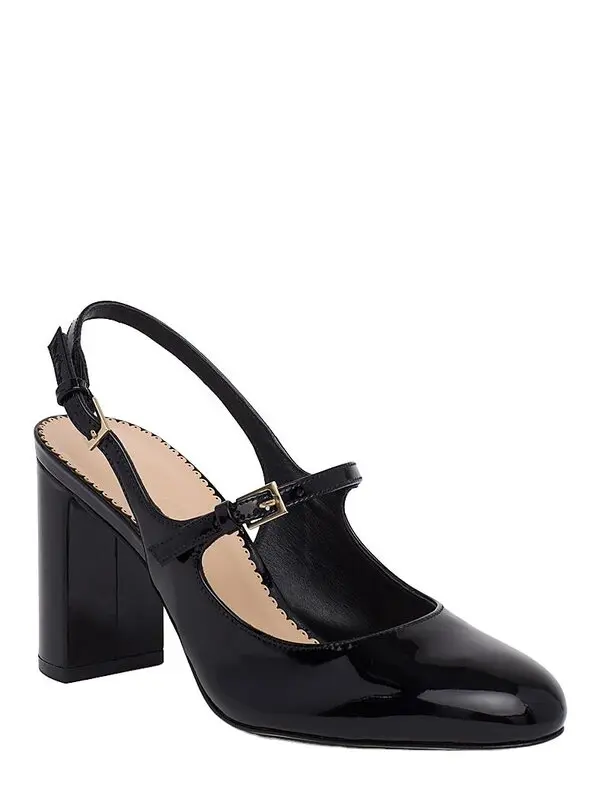 Cinq À Sept Lola Patent Mary Jane Slingback Pumps - Black