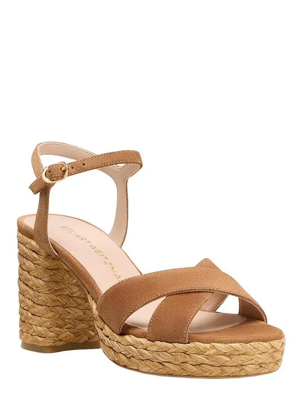 STUART WEITZMAN Dayna 80 Espadrille Platform Sandals - Doe/natural