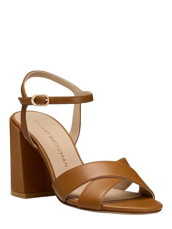 STUART WEITZMAN Alyssa 85 Block Heel Sandals - Boho Tan