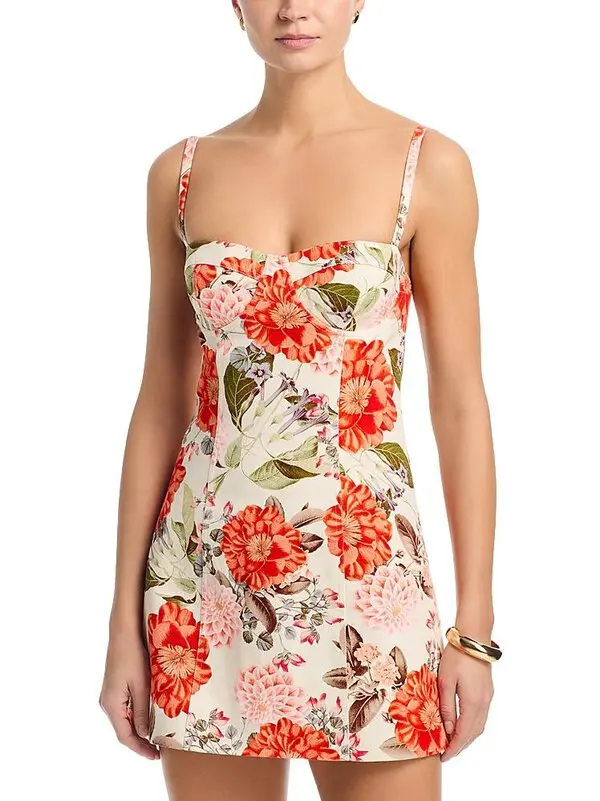 Cara Cara Claudine Mini Dress - Blossoms Egret