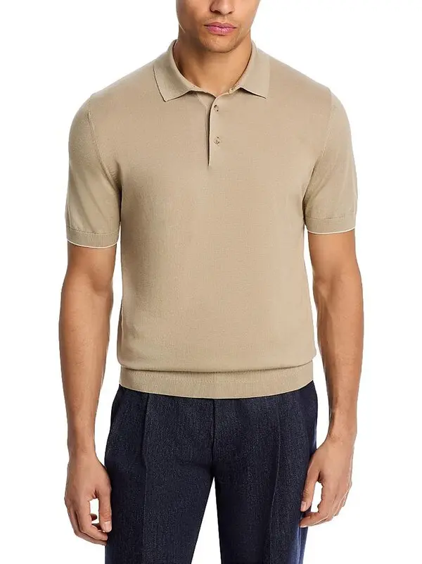 BOSS Silk Cotton Polo Shirt - Beige/khaki