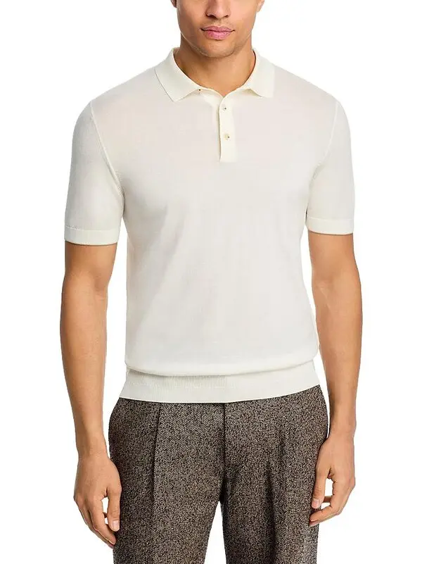 BOSS Silk Cotton Polo Shirt - Open White