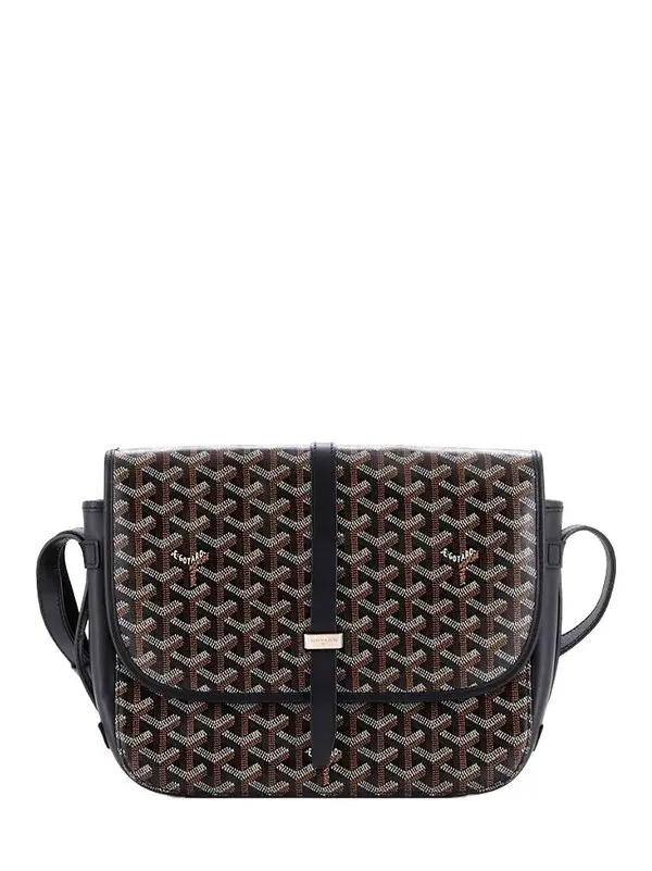 Goyard Mm Belvedere Ii Messenger Bag Coated Canvas - Black