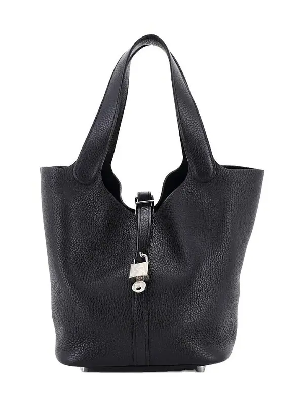 Hermès Mm Picotin Lock Bag Clemence - Black