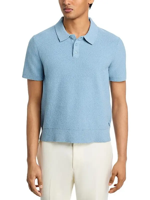Michael Kors Boucle Sweater Polo Shirt - Chambray