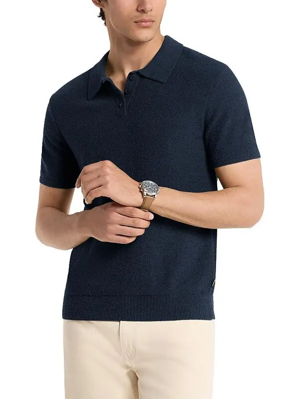 Michael Kors Boucle Sweater Polo Shirt - Midnight